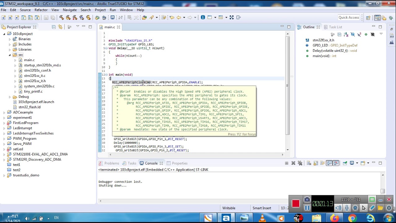 Four Leds Blinking using STM32F103C8 - YouTube
