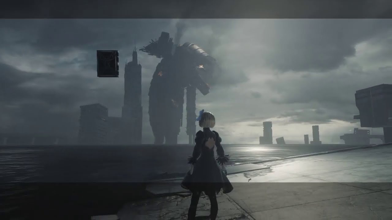NieR: Automata | Flooded City EMP Goliath Boss Fight | - YouTube