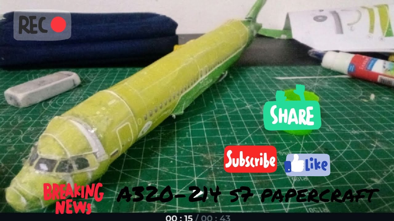 a320-214 papercraft s7 airlines - YouTube