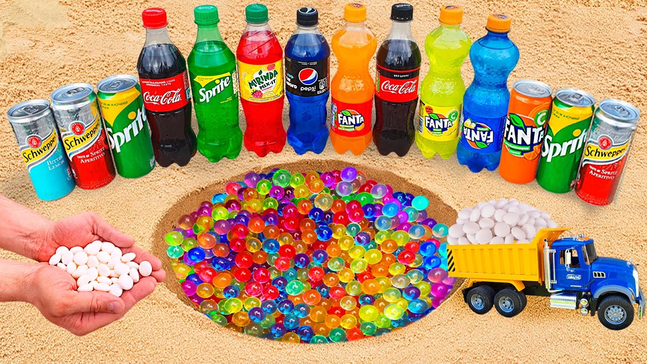 Mtn Dew, Coca Cola, Pepsi, Fanta, Sprite VS Balls VS Mentos - YouTube