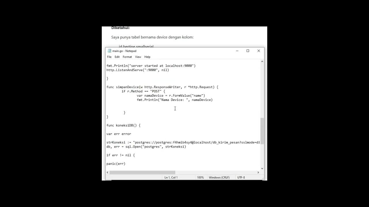 Memasukkan Data dari Form ke Tabel PostgreSQL dalam Golang - YouTube