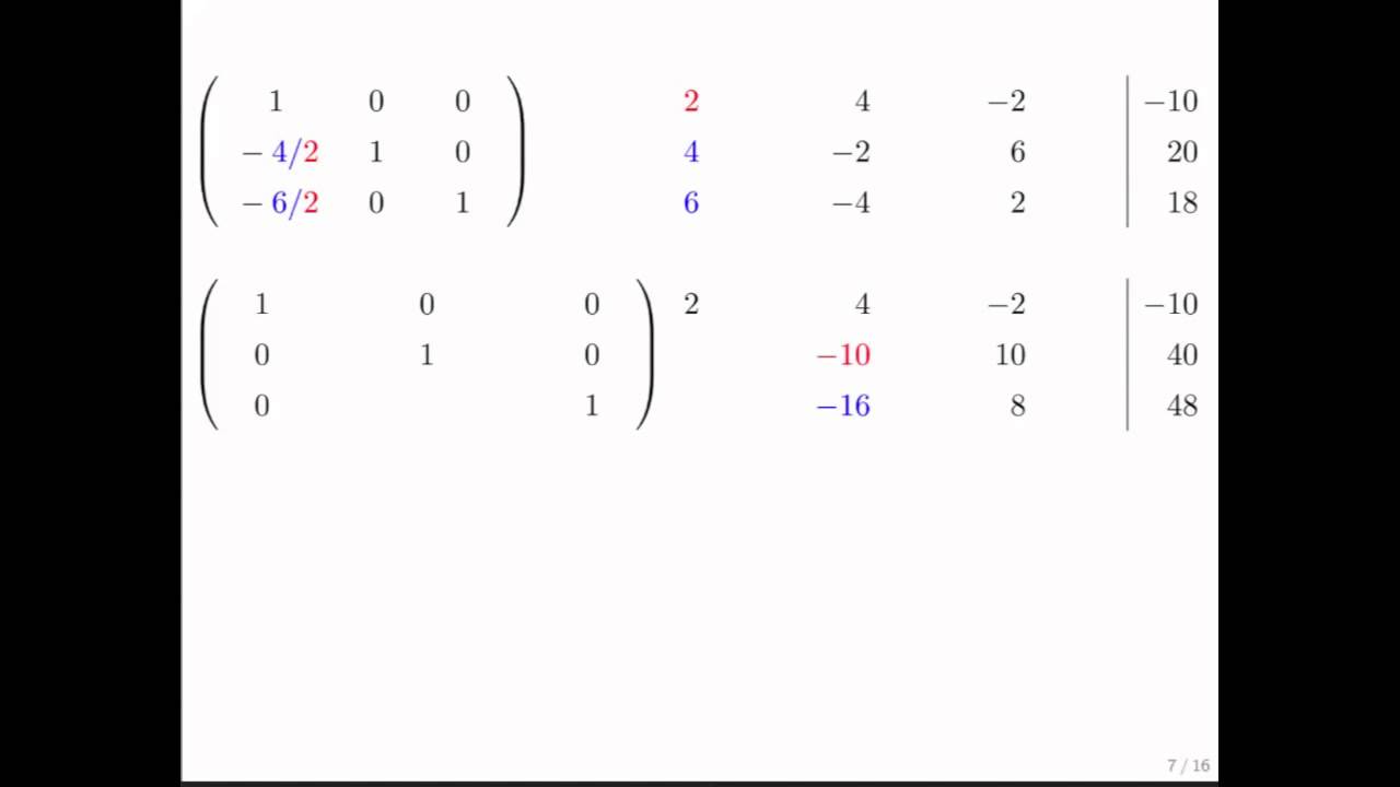 6.2.3 Gaussian elimination with Gauss Transforms - YouTube