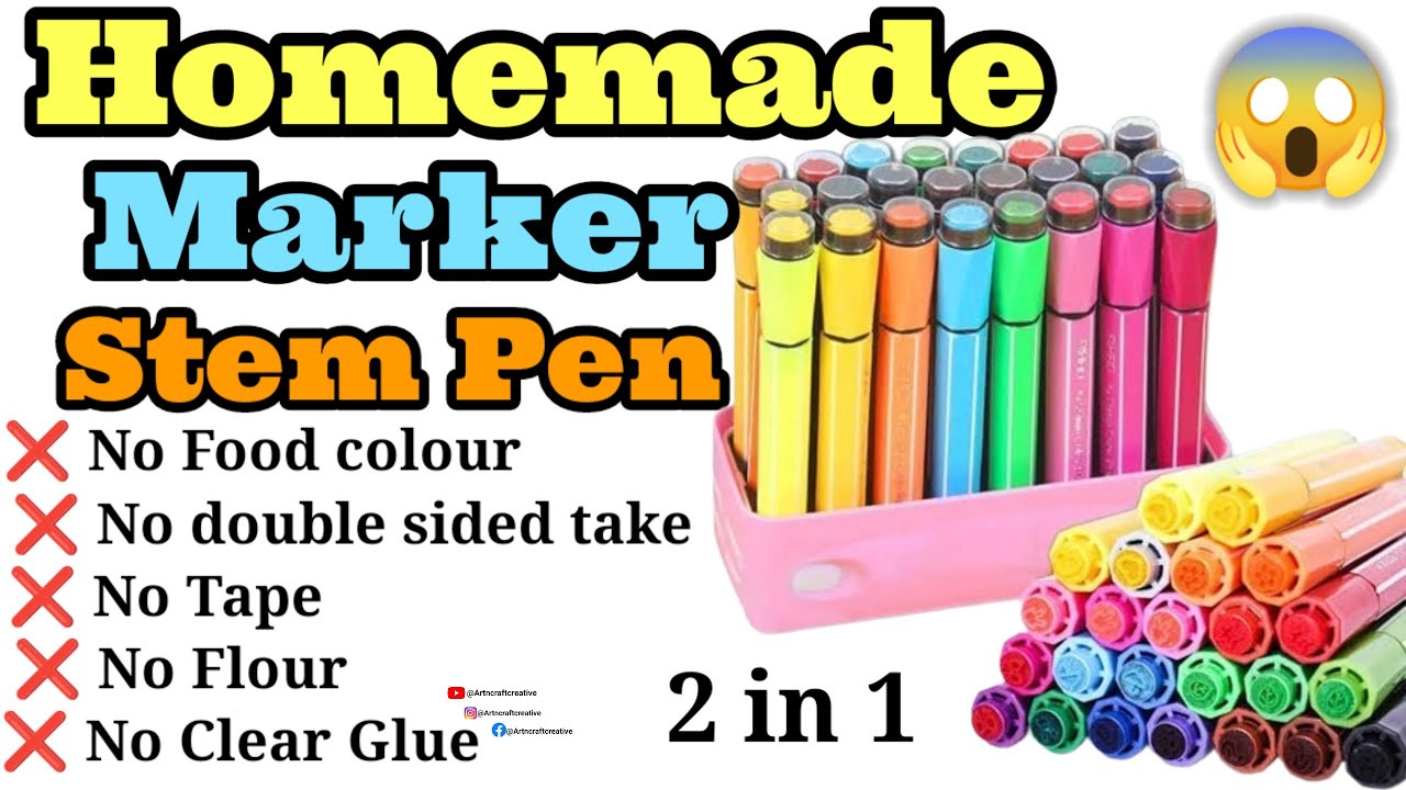 Homemade Marker Stem Pen | DlY Marker with stem pen | BEST OUT OF WASTE ...