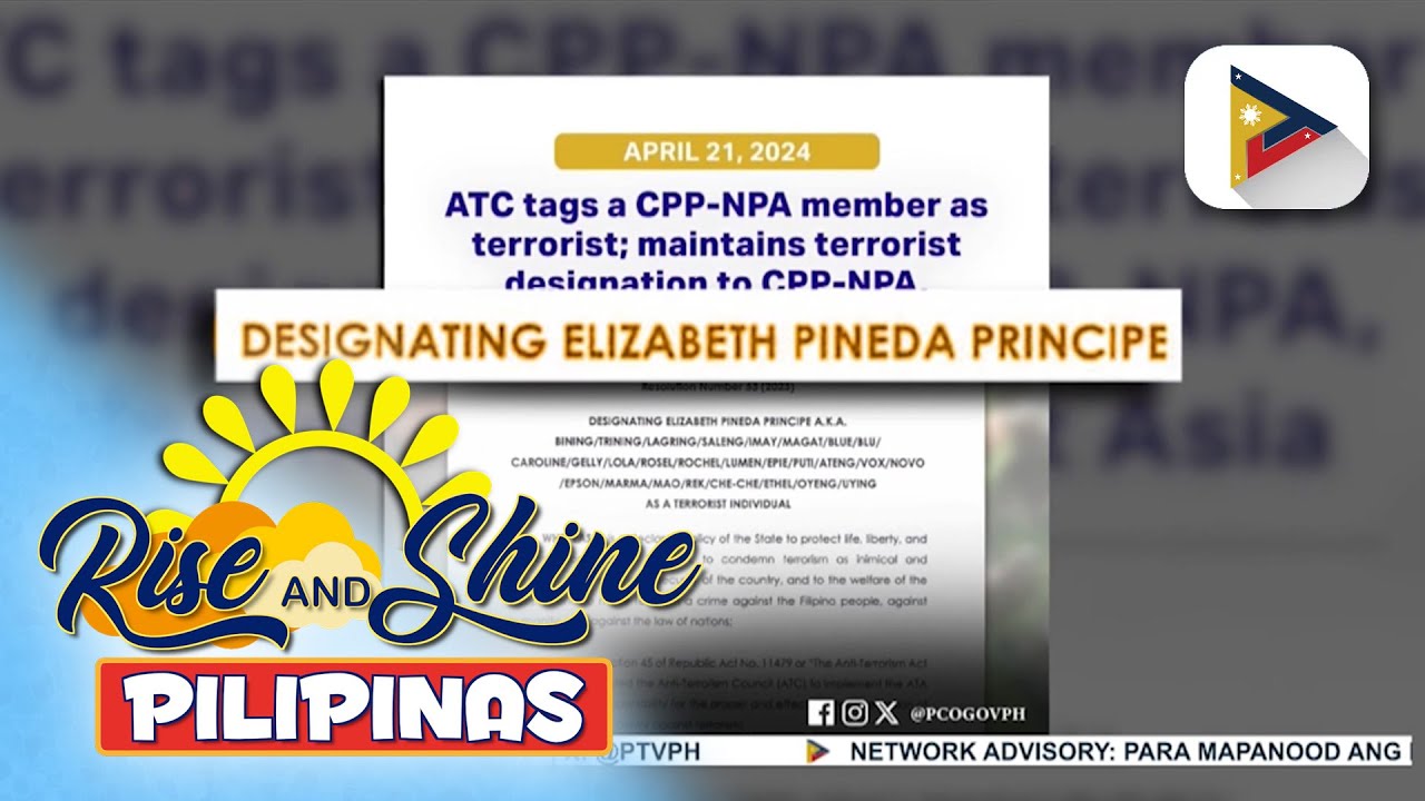 Elizabeth Pineda Principe, pinangalanan ng ATC bilang miyembro ng CPP ...