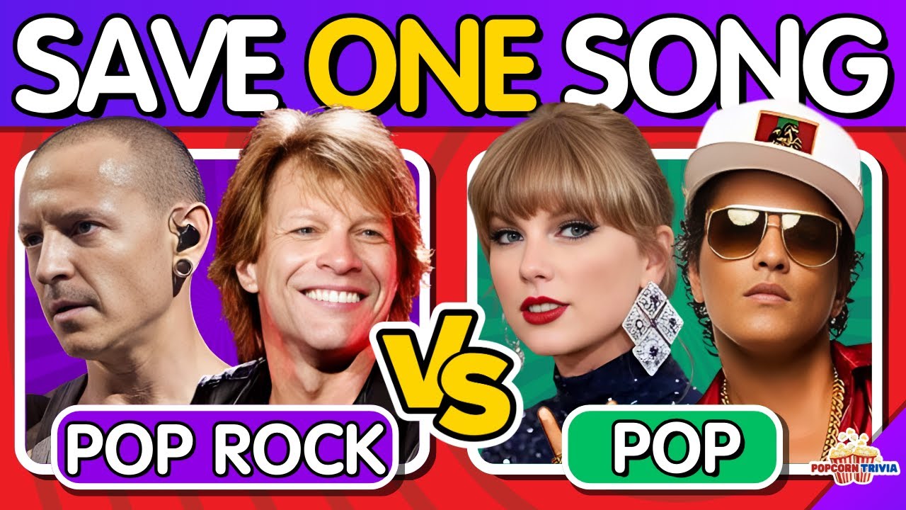 SAVE ONE SONG 🎵 Pop Rock vs Pop 🔈 Music Quiz - YouTube