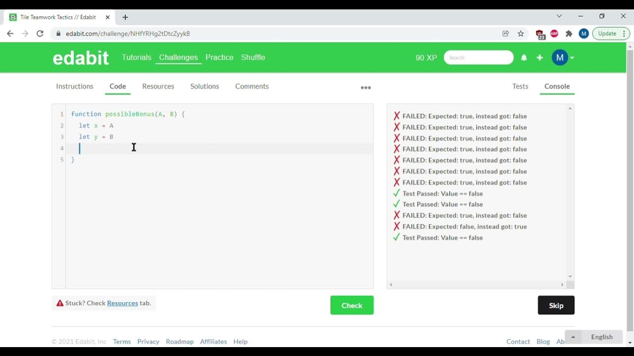 Medium Javascript Challenge Edabit Tile Teamwork Tactics - YouTube