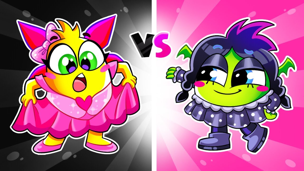 'Pink vs Black: The Color Challenge! - A Vibrant Duel Song with Fluffy ...