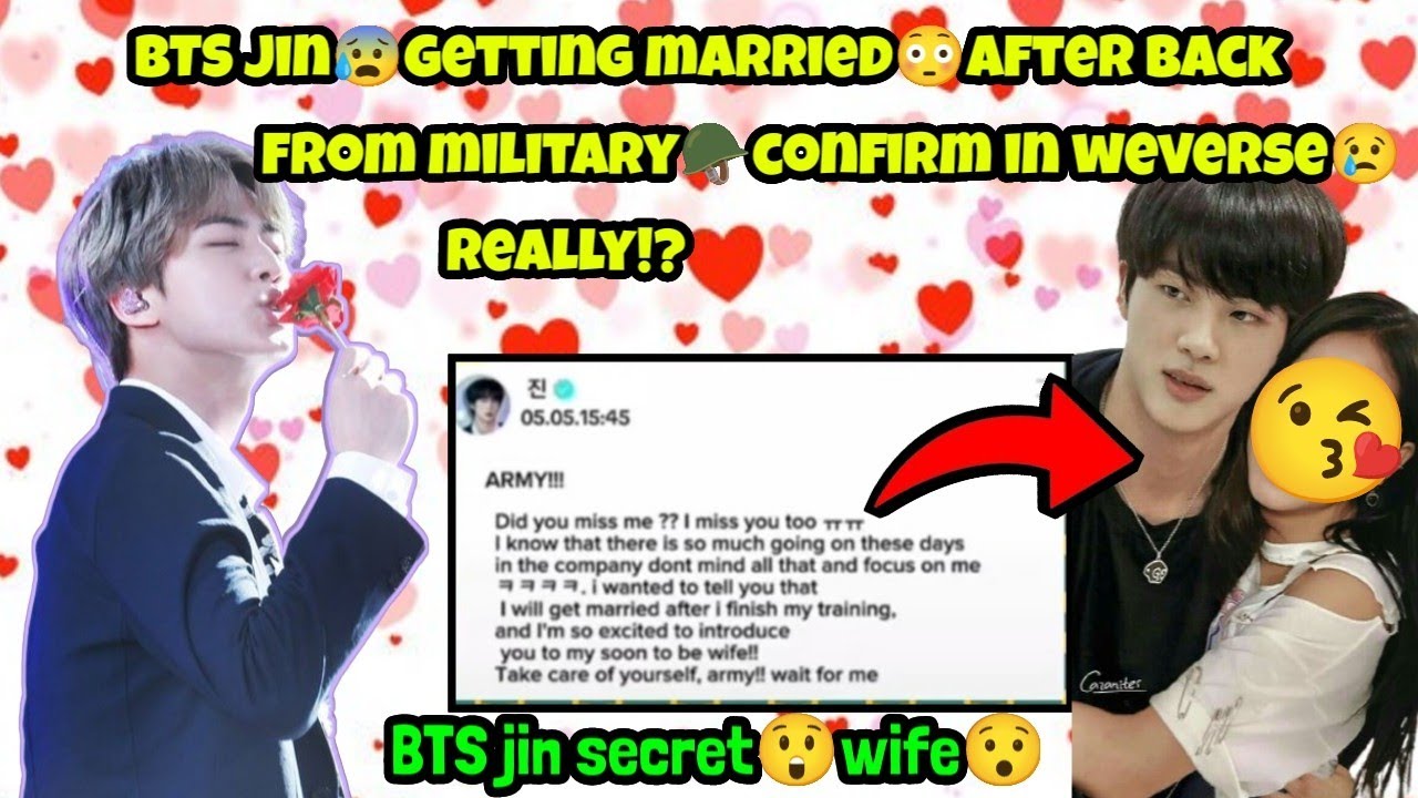 BTS jin😰getting married😳after back from military🪖 confirm in weverse😢 ...