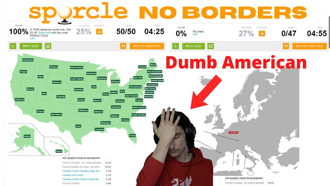 American Tries To Fill Out Borderless Map Of Europe (Sporcle Quiz ...