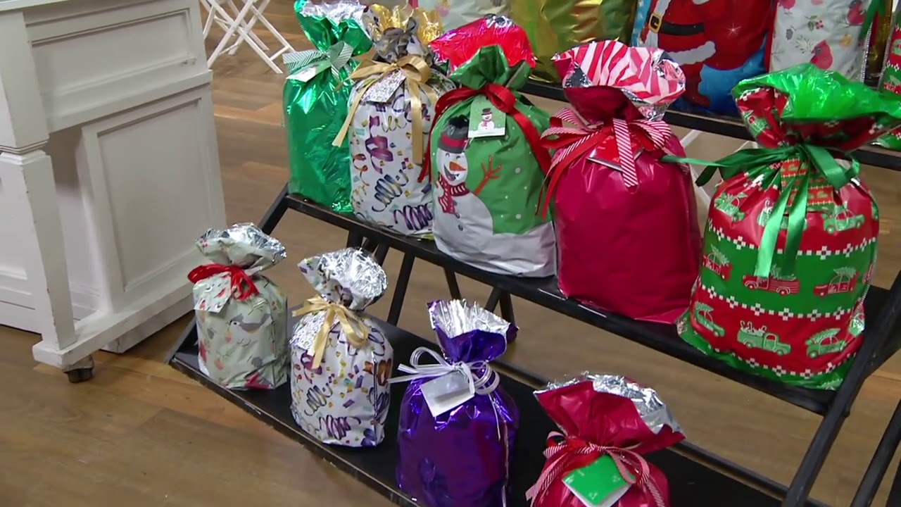 Kringle Express 50-Piece Drawstring Gift Bag Set with Tags on QVC - YouTube