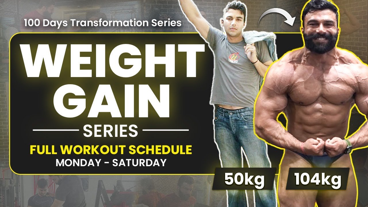100 days Transformation Series: Weight Gain|| Full Workout Schedule ...