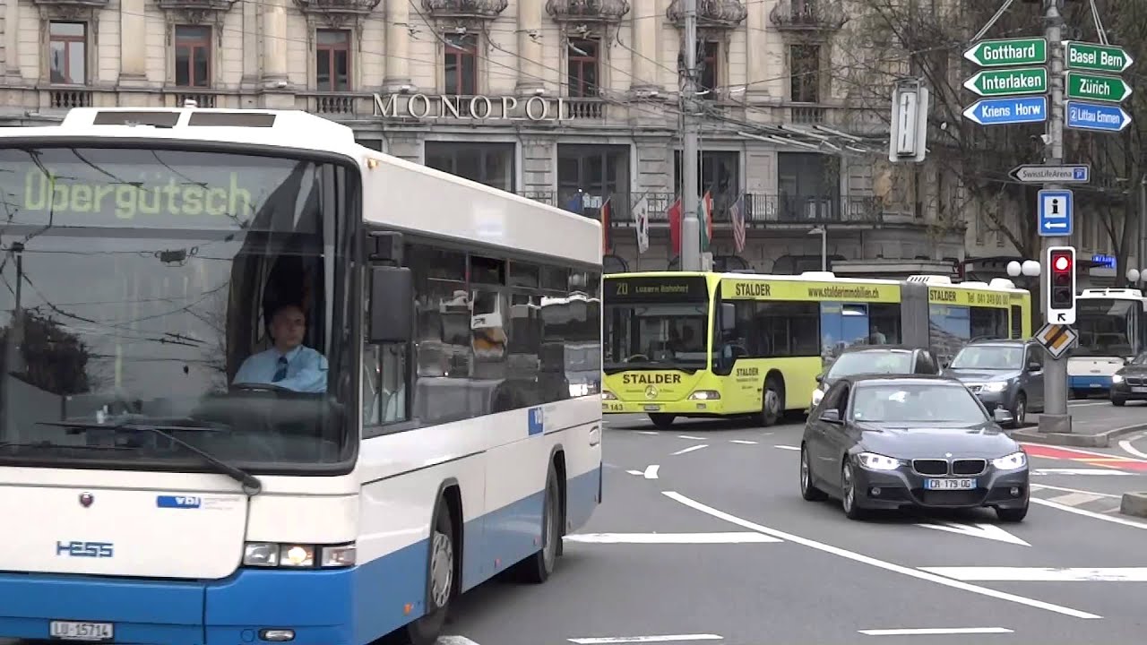 Lucerne VBL buses and trolley buses 1 - YouTube