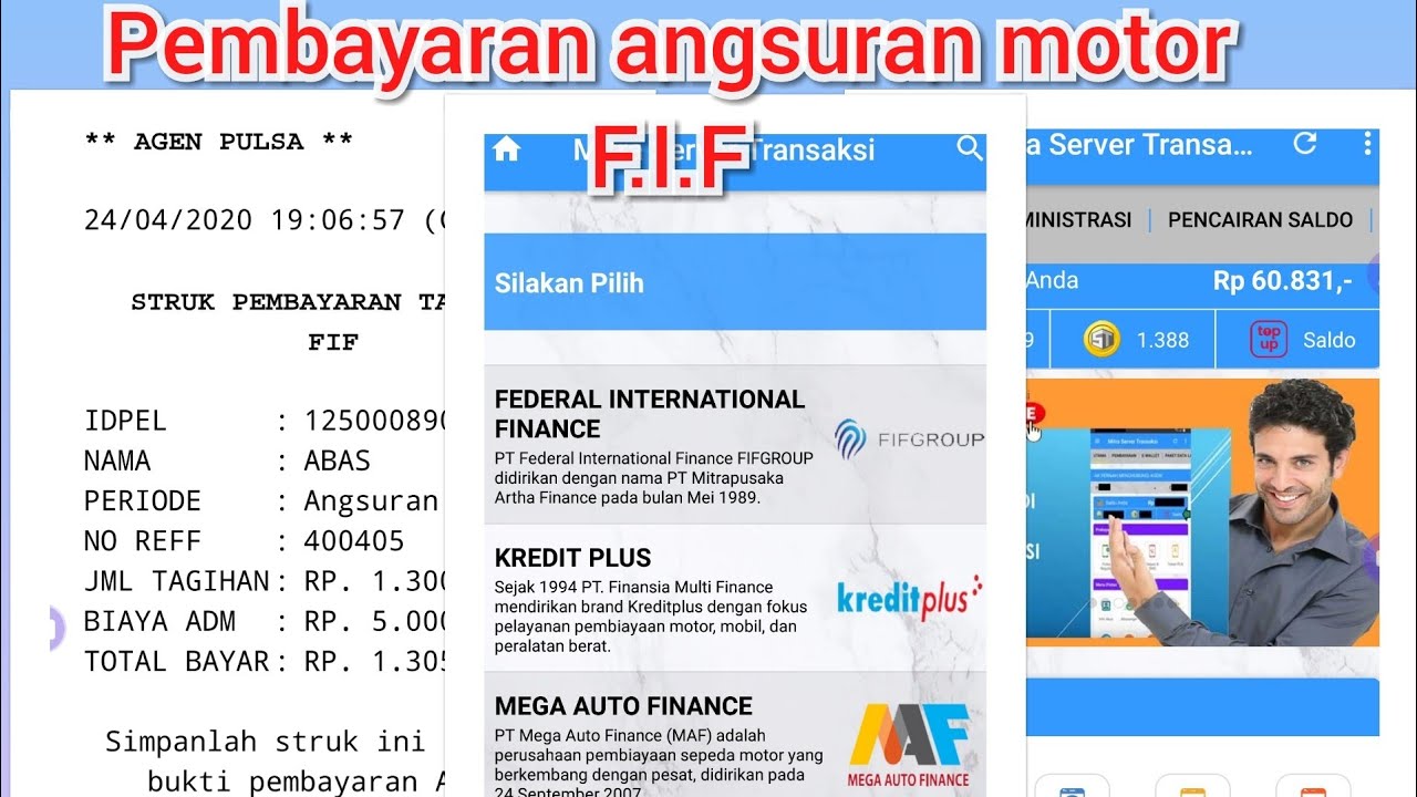 Cara Pembayaran Angsuran Motor Bank F.I.F Via Mitras Server Transaksi ...