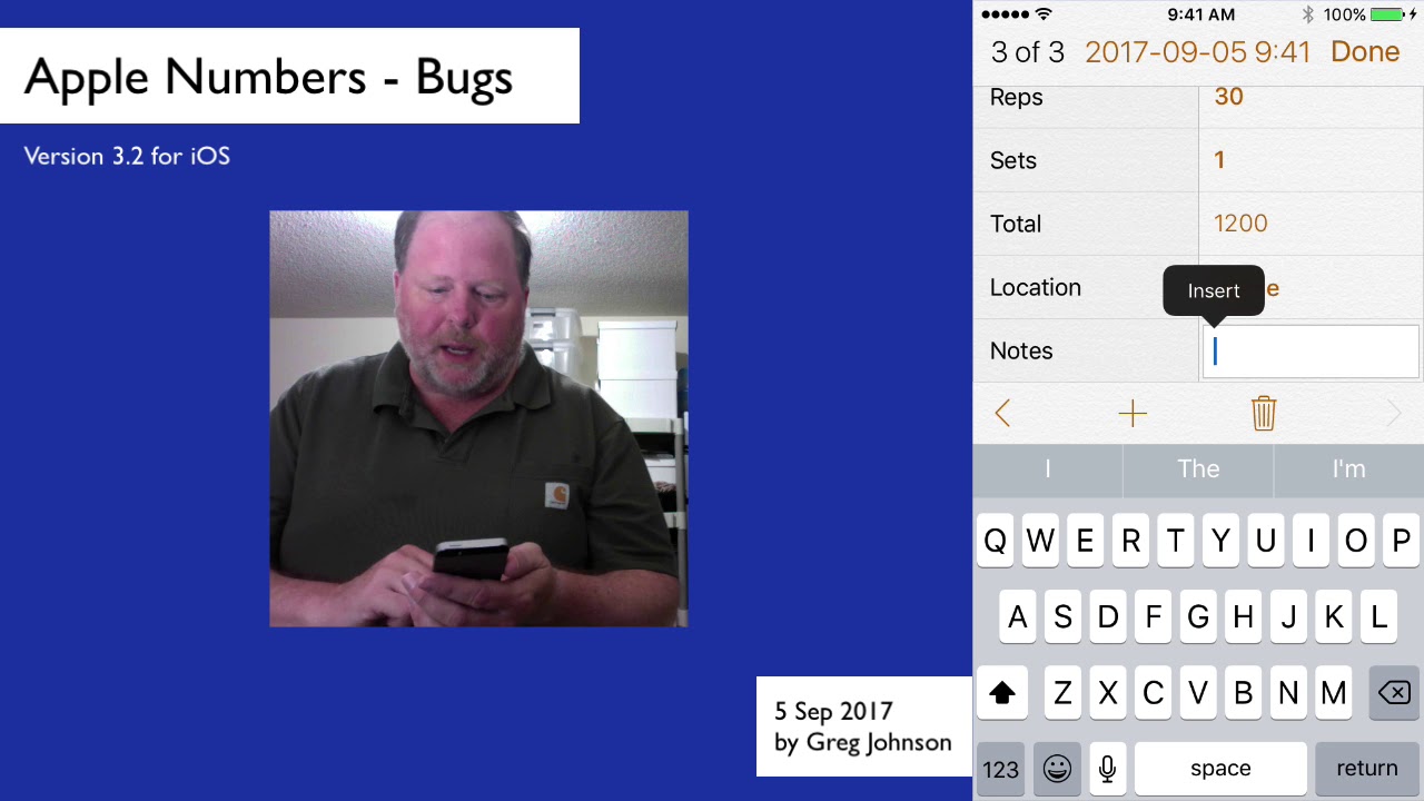 Four Bugs in Apple Numbers Version 3.2 for iOS - YouTube