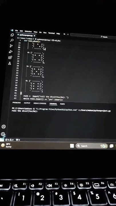 dice roll in python #python #programming #codinglife #coding #ezsnippet #apnacollege #fypシ ...