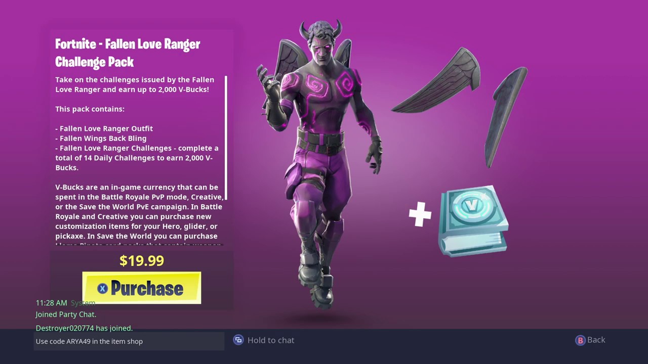 Fortnite: Buying Fallen Love Ranger Pack! (Dark Version) - YouTube
