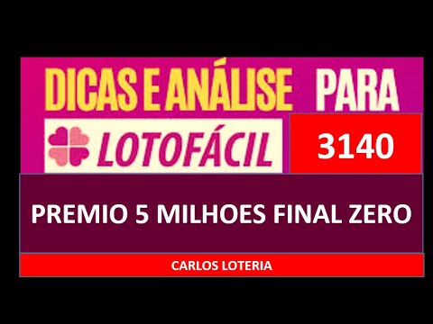 LOTOFACIL FINAL ZERO 5 MILHOES CONCURSO 3140 - YouTube