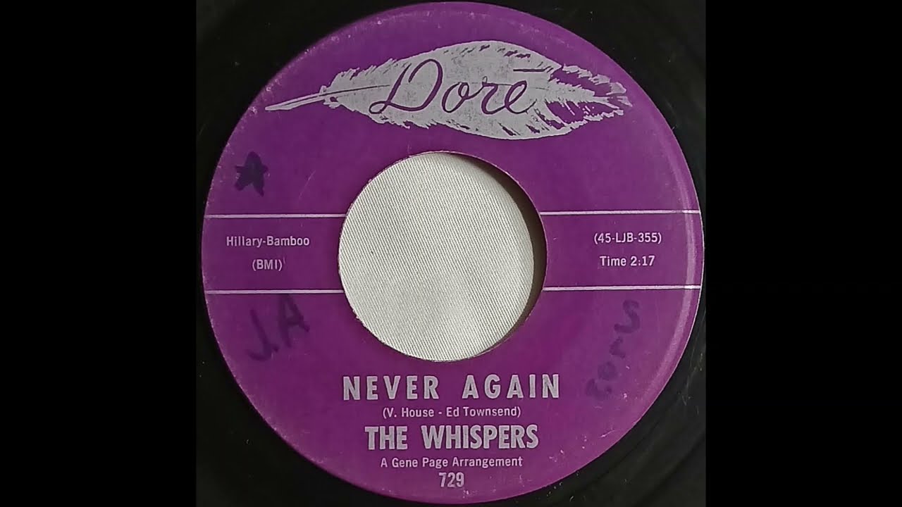 The Whispers NEVER AGAIN record quality demo - YouTube