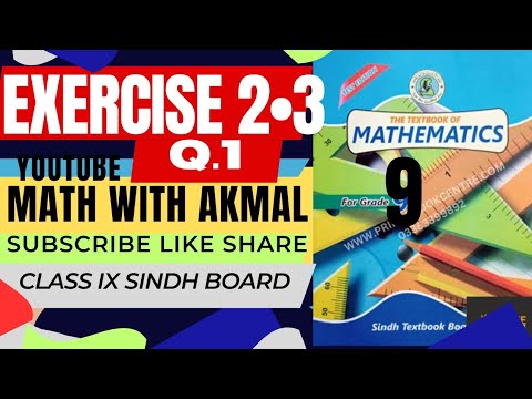 Unit 2 exercise 2.3 logarithms class 9 new mathematics book Sindh board | Math with Akmal - YouTube