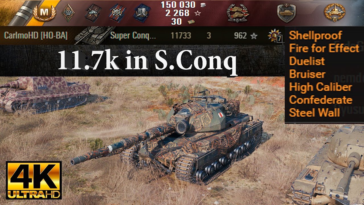 Super Conqueror video in Ultra HD 4K🔝 11733 dmg, 3 kills, 962 exp, 4280 ...