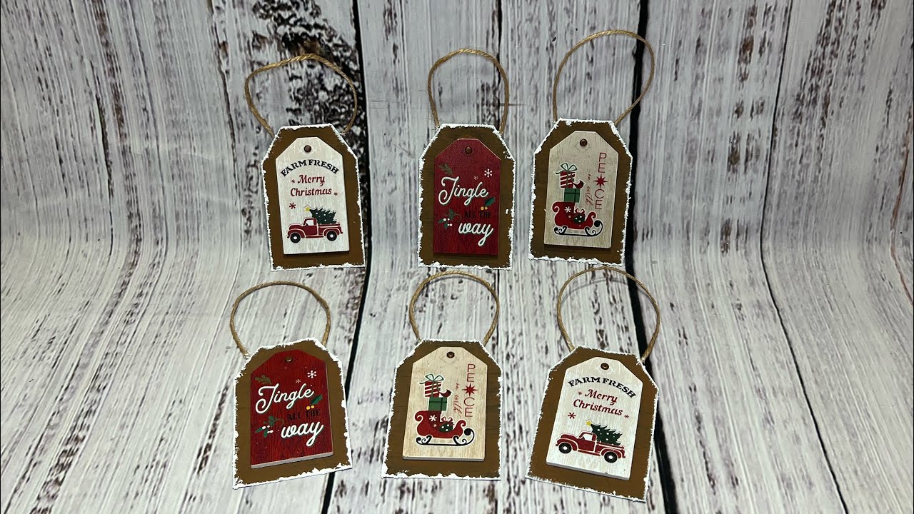 Super Cute Dollar Tree Gift Tag Ornaments 🏷️Christmas Tree 🌲 Ornaments ...