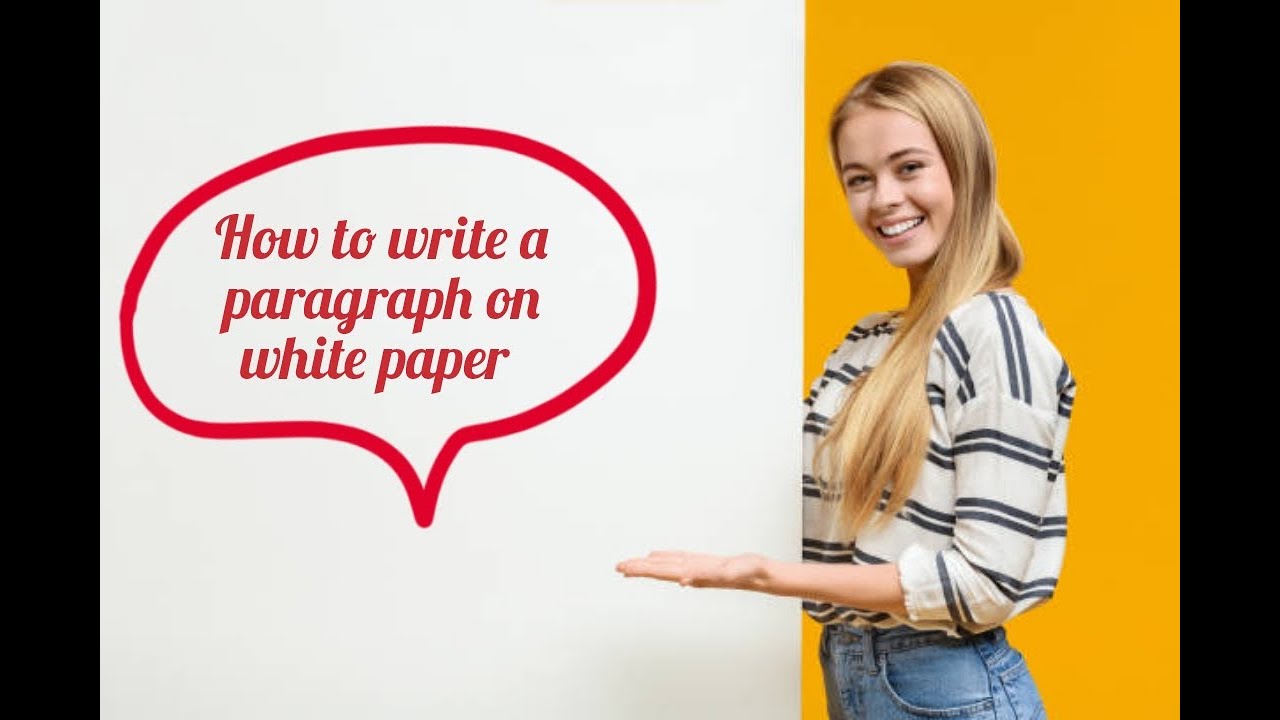How to write a paragraph on white paper - YouTube
