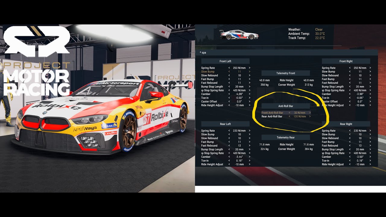 Project motor racing: ARB Anti Roll bars. Setup tutorial and how it ...