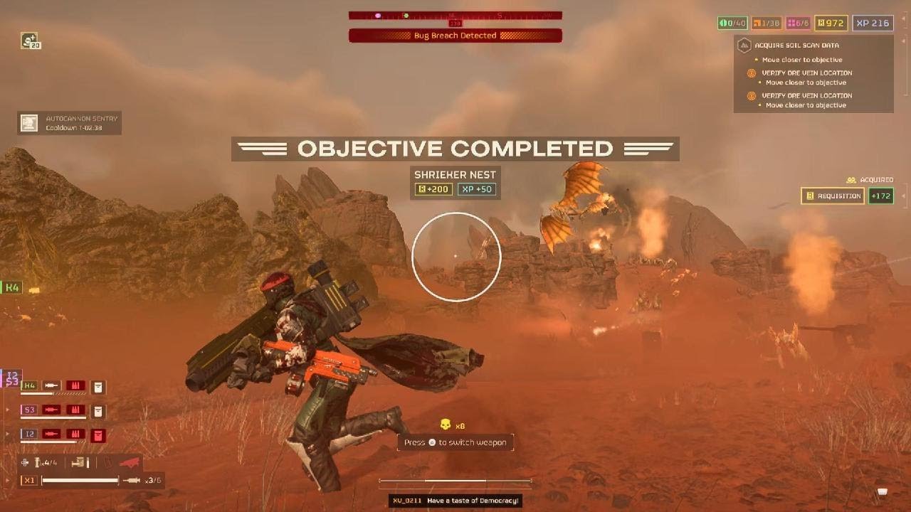 HELLDIVERS 2_ Spear and 3 Sentry Helldive difficulty - YouTube