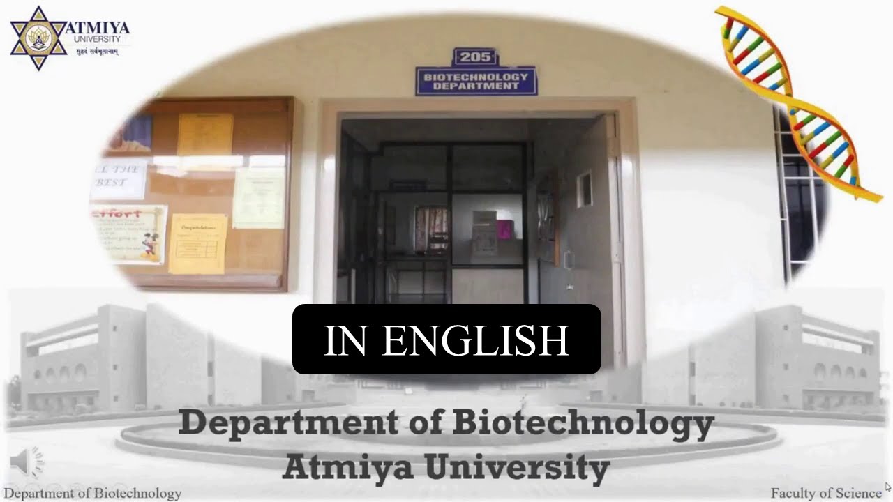 Scope And Application Of Biotechnology Atmiya University Rajkot English Youtube