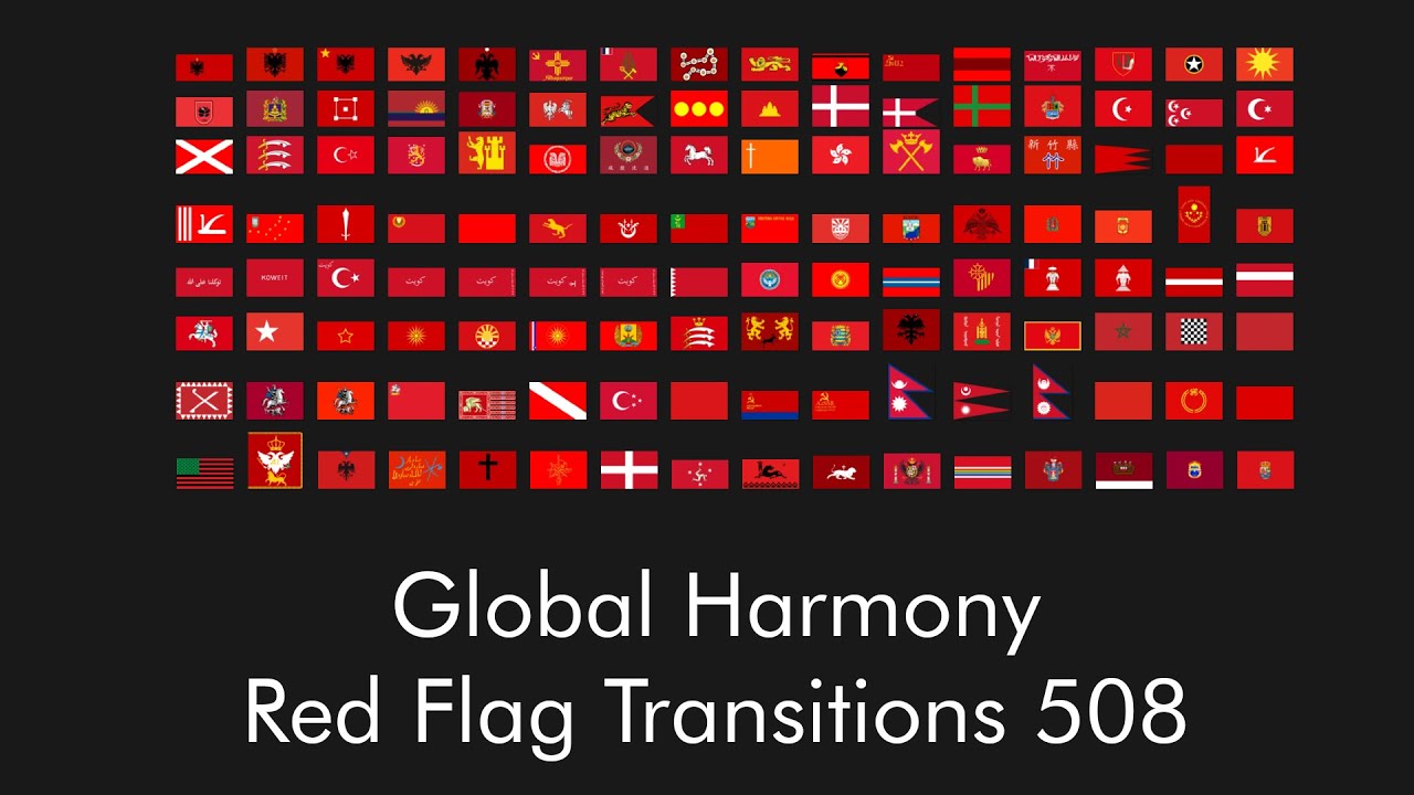Red Flags of the World - A Kaleidoscope of Flag Transitions - YouTube