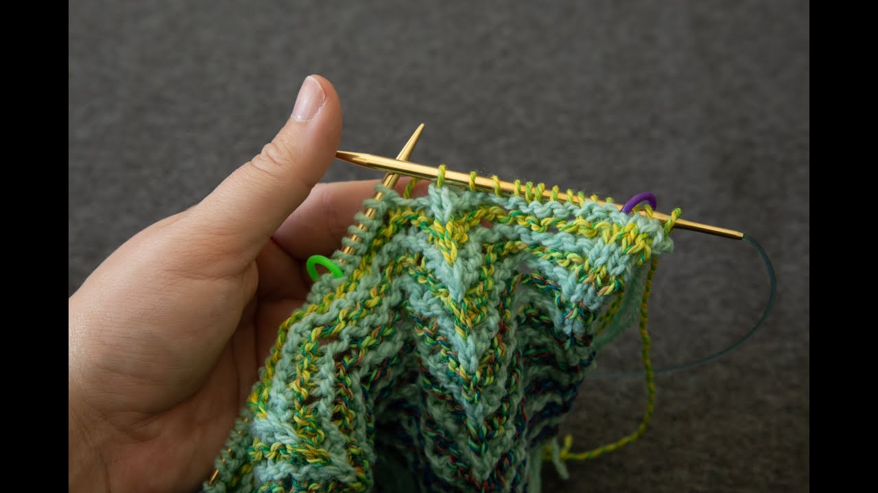 How to work a sl3-k2tog-p3sso quadruple central decrease - YouTube