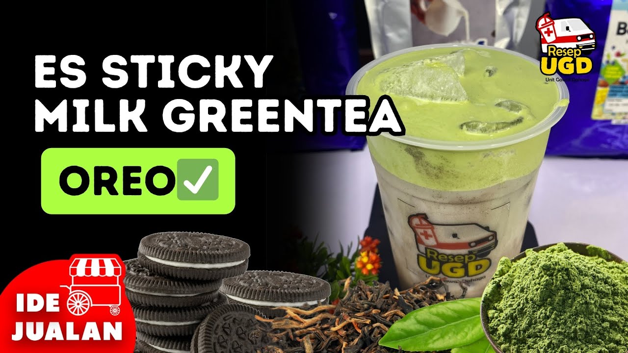 Tutorial Resep Viral ES STICKY MILK GREENTEA OREO Seger Banget - YouTube