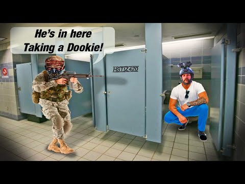 He's in here taking a dookie! - YouTube