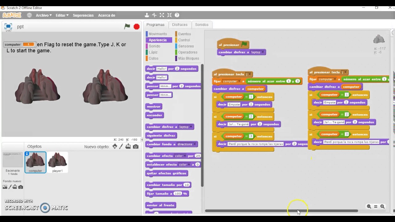 Scratch Piedra, Papel o Tijera - YouTube