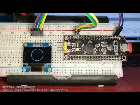 CircuitPython 7 exercises on STM32F411, with SSD1306 I2C OLED - YouTube