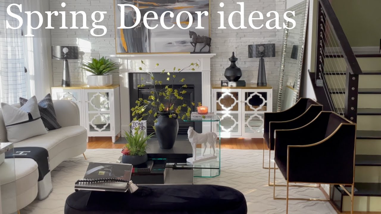 LET'S DECORATE! SPRING 2024/ BLACK & WHITE COZY SPRING HOME TOUR/HOME ...