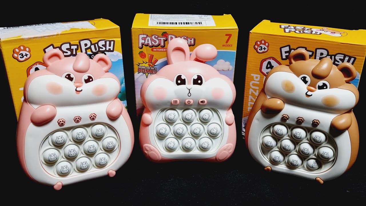 7 Minutes Satisfying with Unboxing 3 Push Pop It Eletrônico Game Fidget ...