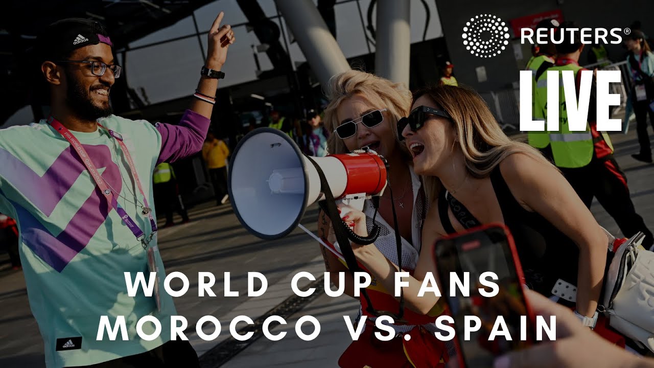 LIVE: World Cup fans arrive to watch the Morocco vs. Spain match - YouTube