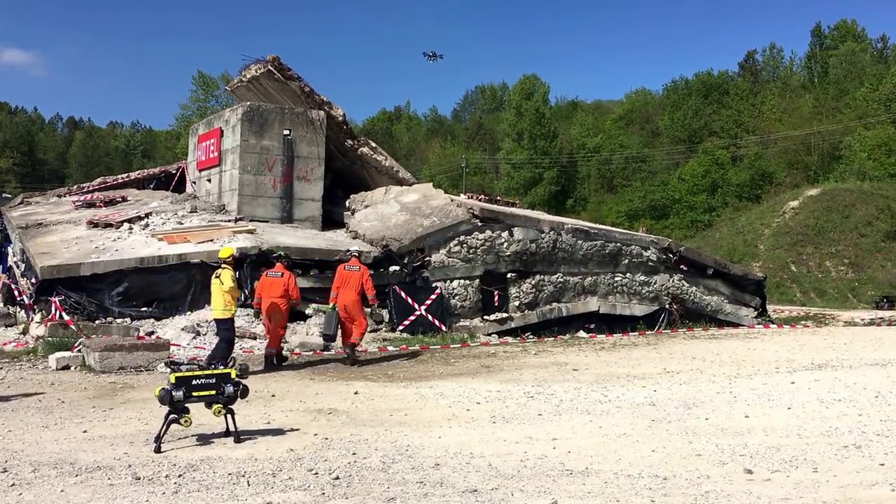 Quadruped and Quadcopter in Search and Rescue environment - YouTube