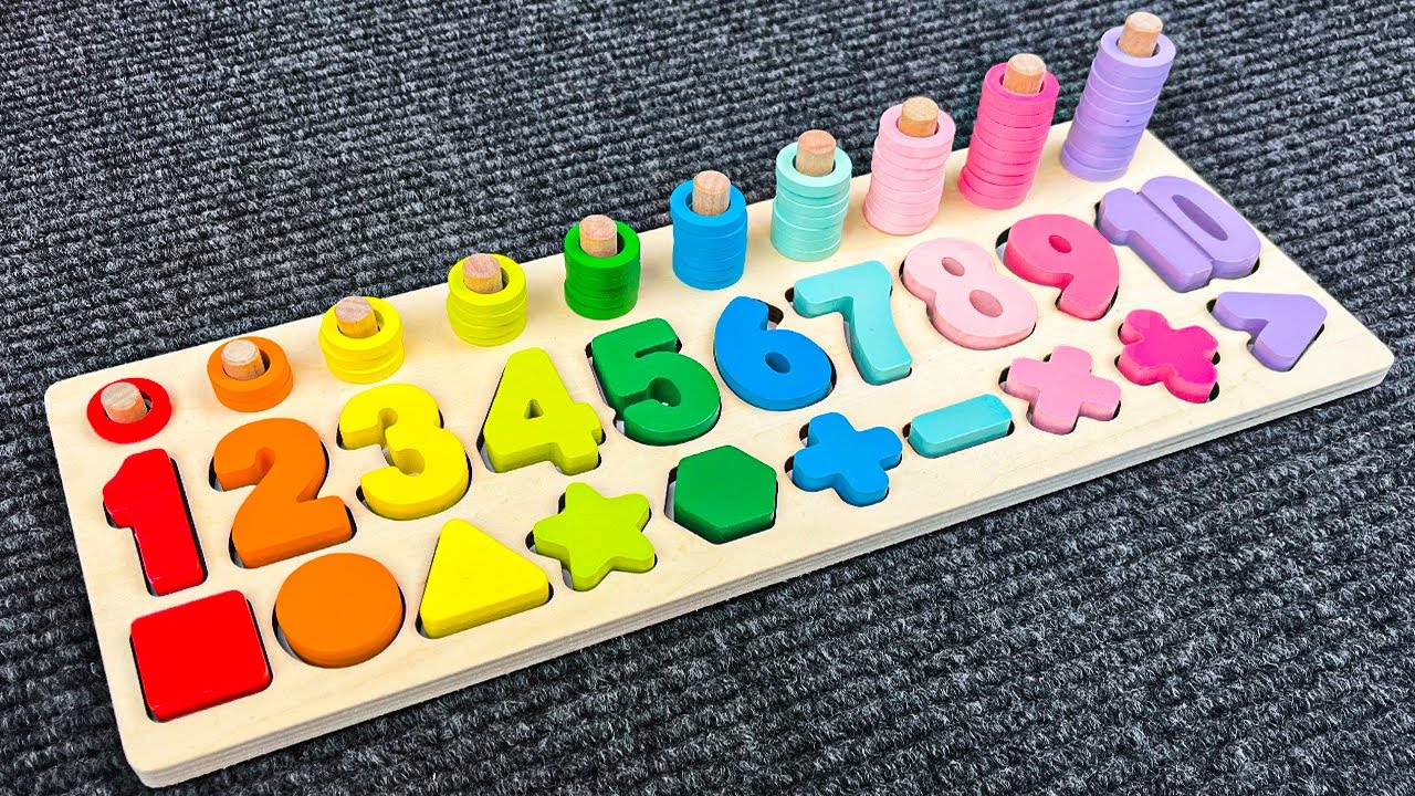 Find the Missing Numbers and Shapes with a Montessori Activity Puzzle ...