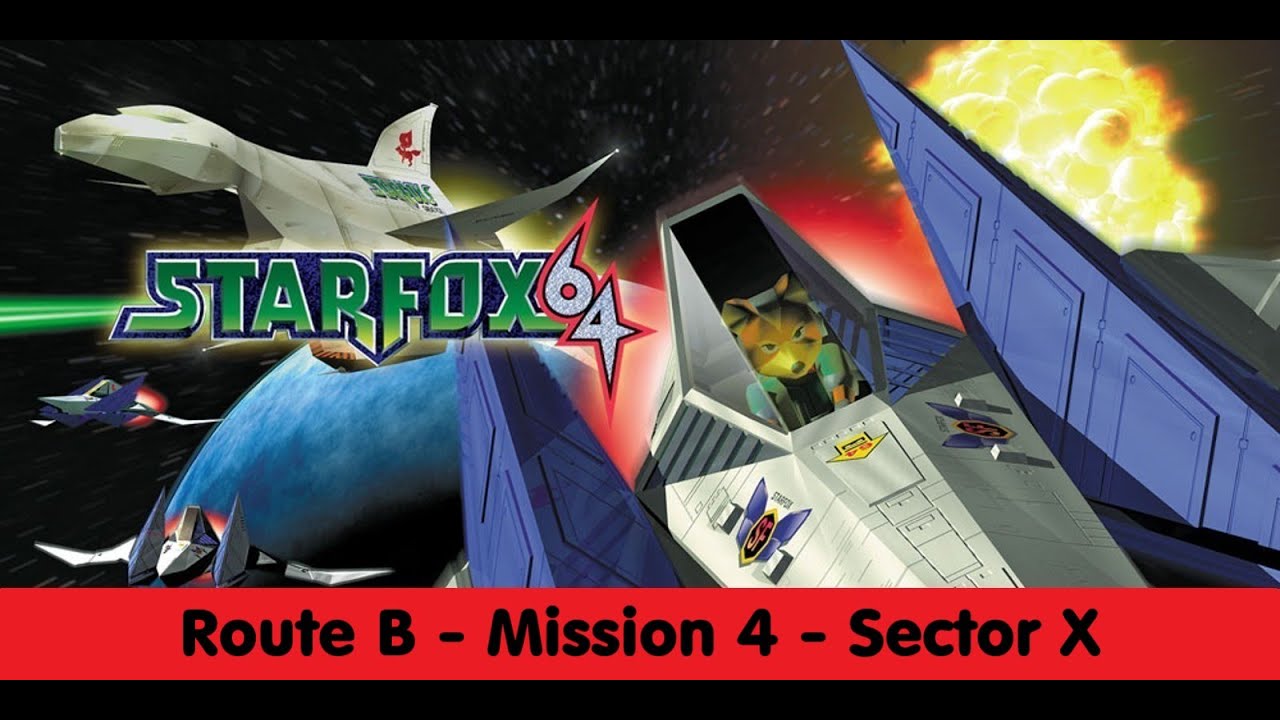 Star Fox 64 - Route B - Mission 4 - Sector X Combat Zone - 9 - YouTube