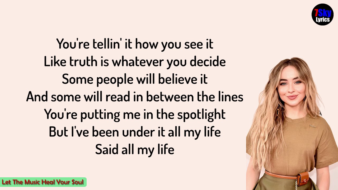 Sabrina Carpenter - SKIN Lyrics -7SkyLyrics - YouTube
