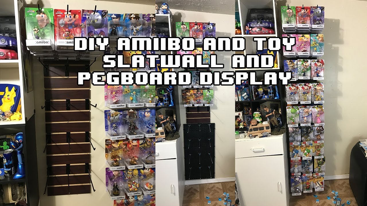 DIY - Amiibo and Other Toys Slatwall and Pegboard Display - YouTube