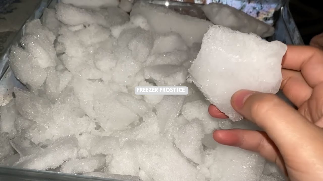 Freezer Frost | Crunchy Ice | Refrozen Powdery Ice Eating ASMR ️ ️# ...