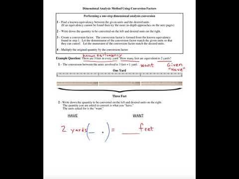 Dimensional Analysis One Step Conversion - YouTube