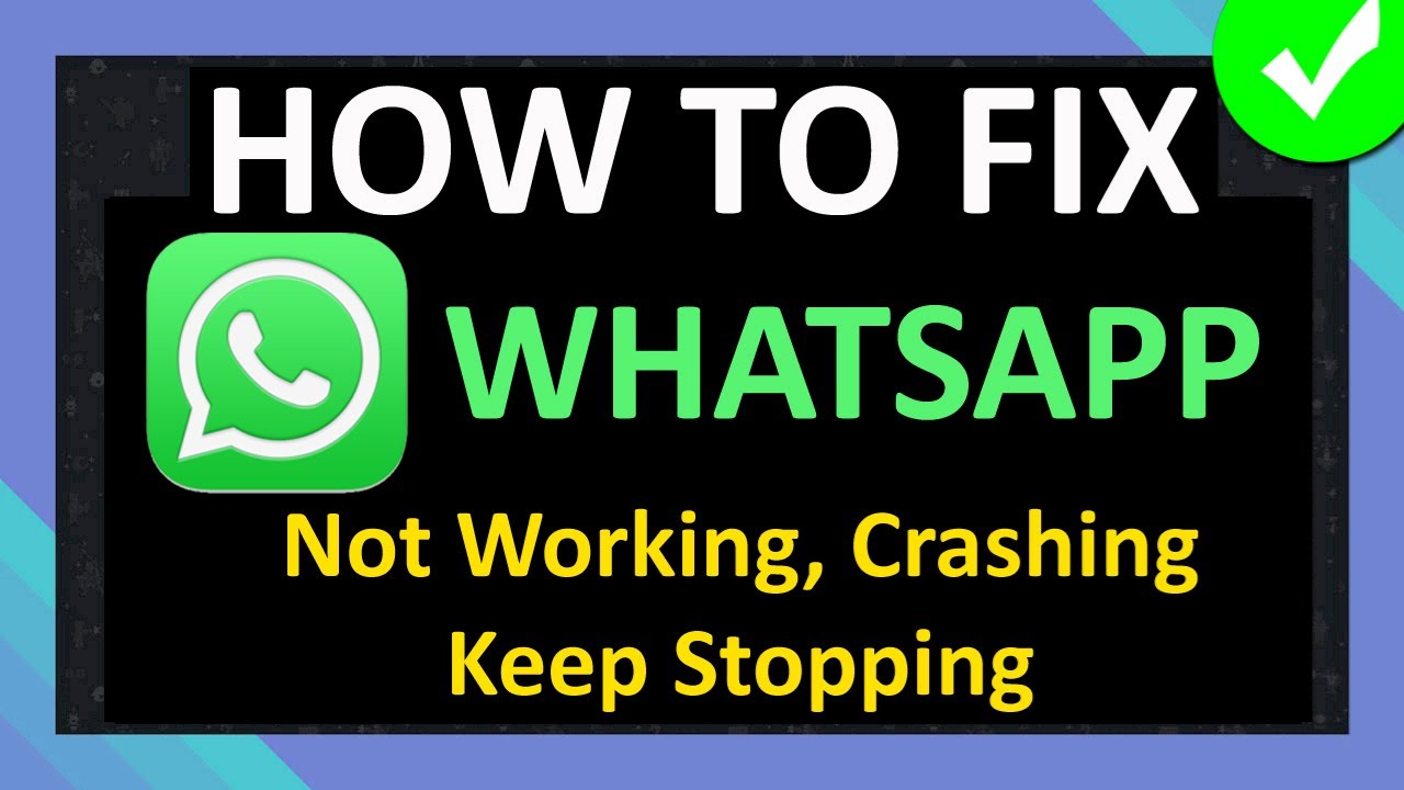 How To Fix WhatsApp Not Working, Crashing, Keep Stopping or Not Loading ...