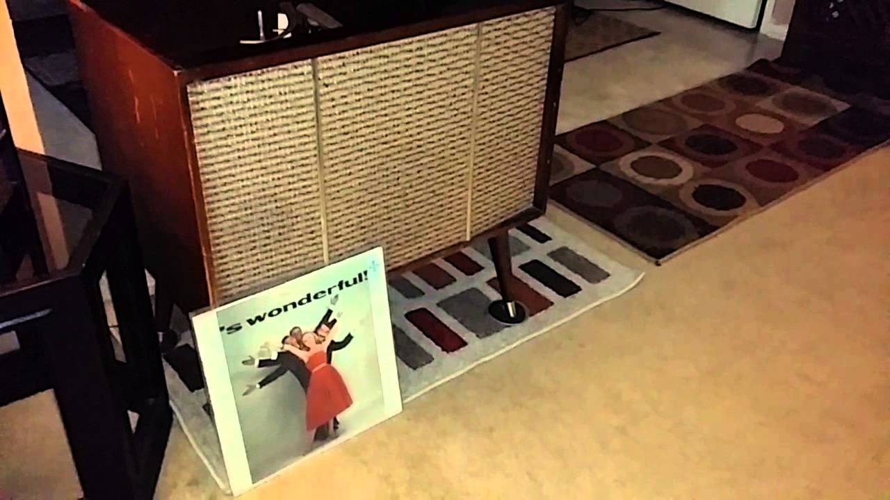1958 Firestone model 13R-4 stereo hi-fi console - YouTube