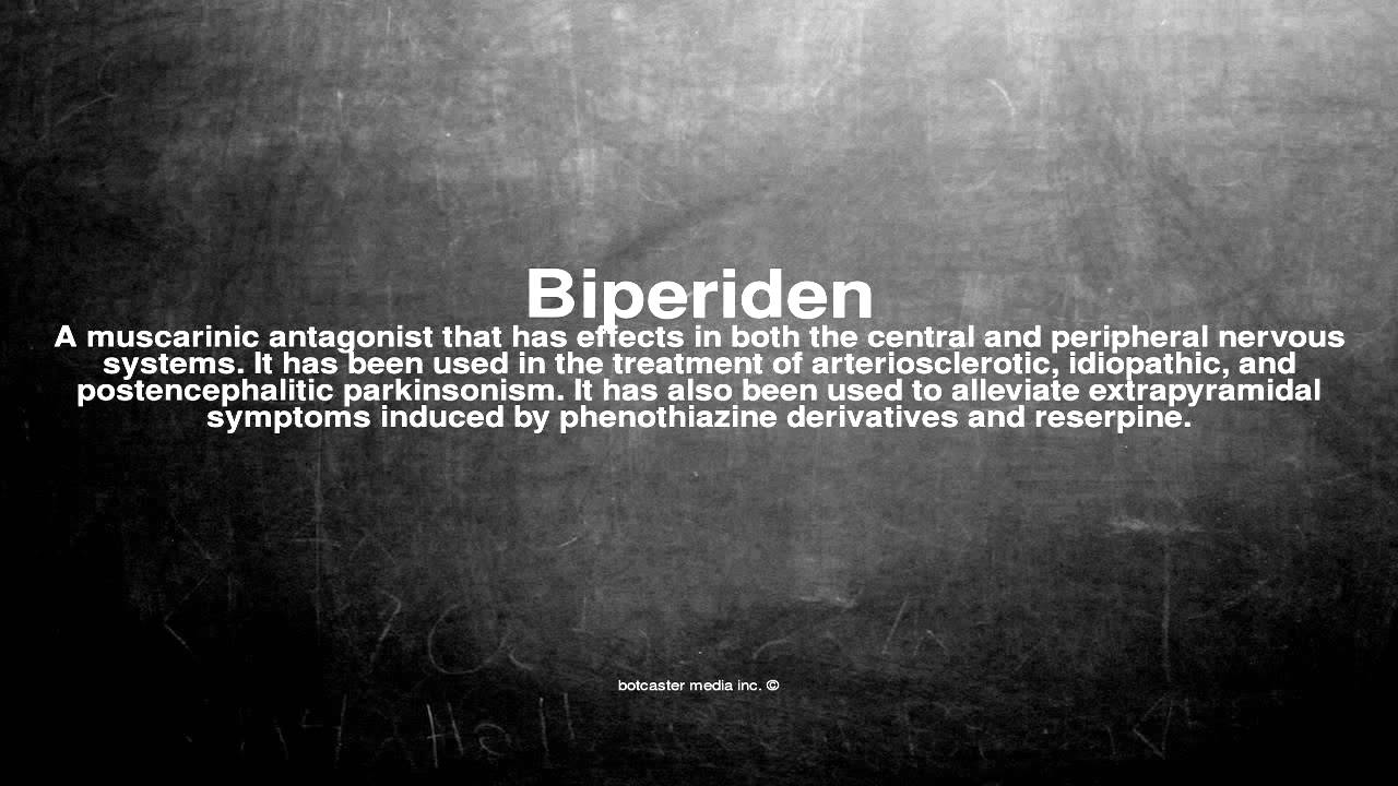 Medical vocabulary: What does Biperiden mean - YouTube
