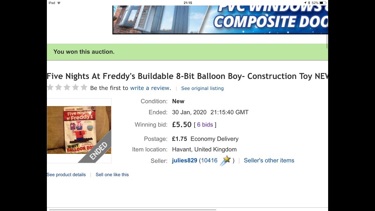 I Won RARE FNAF 8-Bit Balloon Boy Nerd Block Exclusive! - YouTube