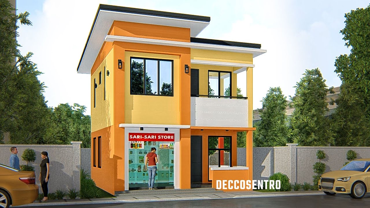 2 Story with Sari Sari Store 6X7 Meter Model No.46 - YouTube